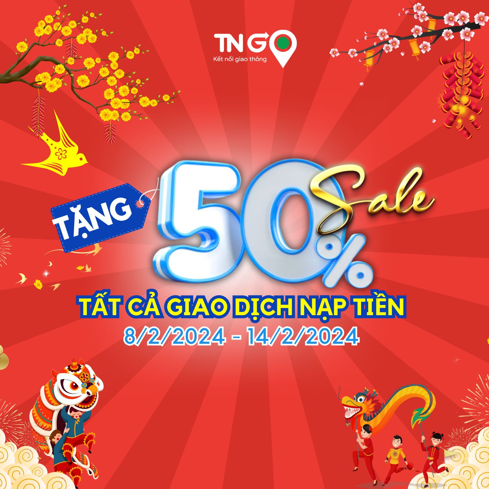 TẶNG 50% ĐIỂM TNGo CHO TẤT CẢ CÁC GIAO DỊCH NẠP ĐIỂM - TNGo